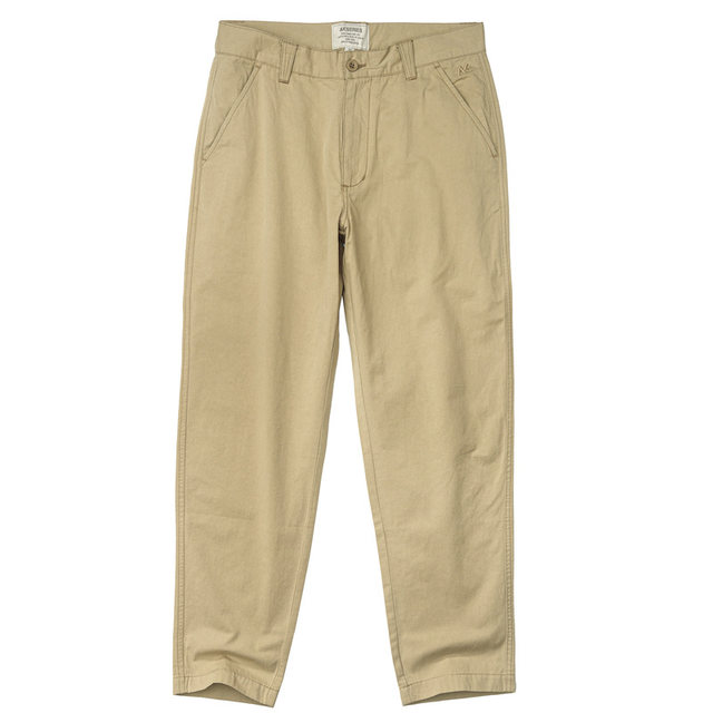 AK men's autumn thin retro khaki classic slim embroidered cotton casual ...