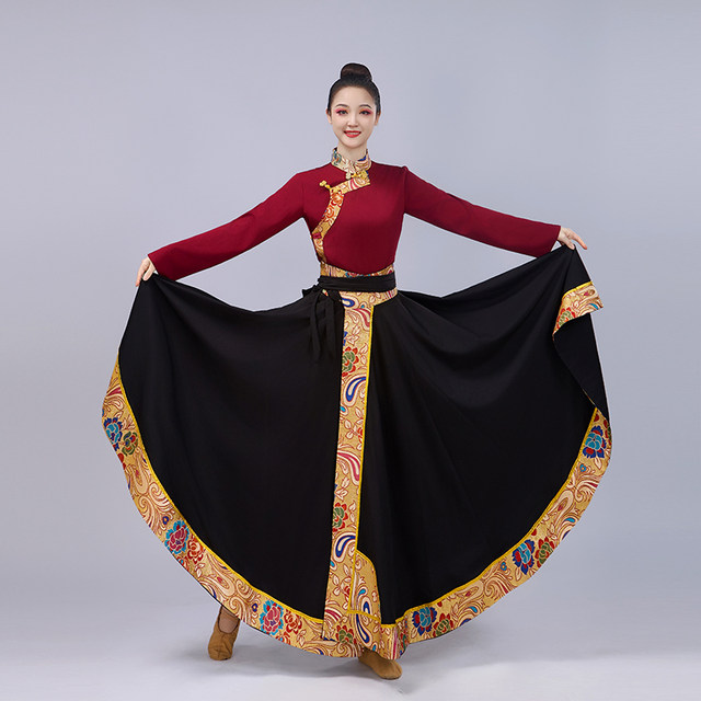 New Tibetan dance suit for women adult art exam skirt minority ...