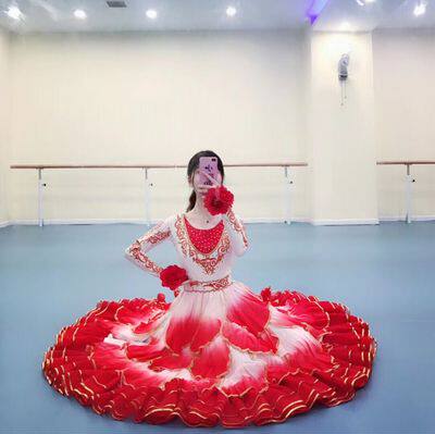 Taoli Cup Dance Costume Group Stage Flowers Performance Costume Female ...