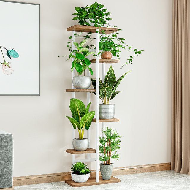 Light luxury multi-layer iron flower stand indoor living room green ...