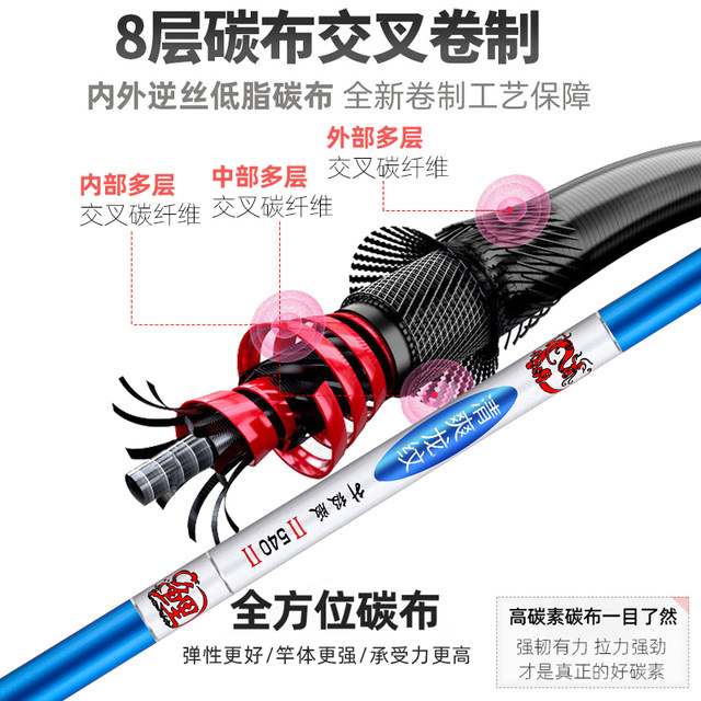 Refreshing dragon pattern carp rod ultra-light super hard table fishing ...