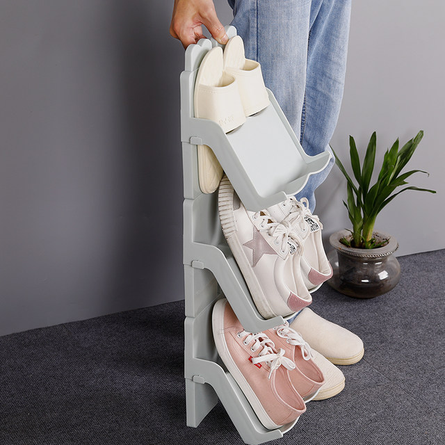 Multi -layered shoe rack Simple door Household plastic shoe storage ...