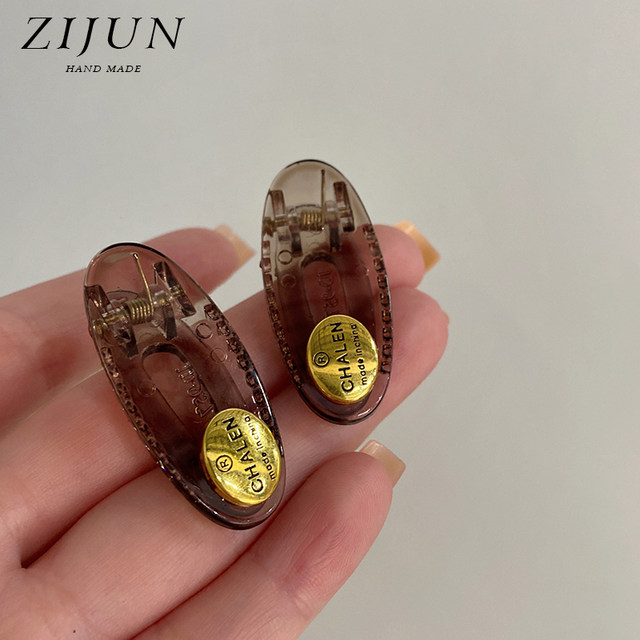 Retro ice coffee princess hair clip side small forehead clip high-end ...