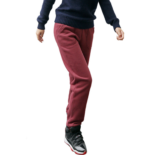 Huanbai autumn and winter double-layer sweatpants women's velvet ...