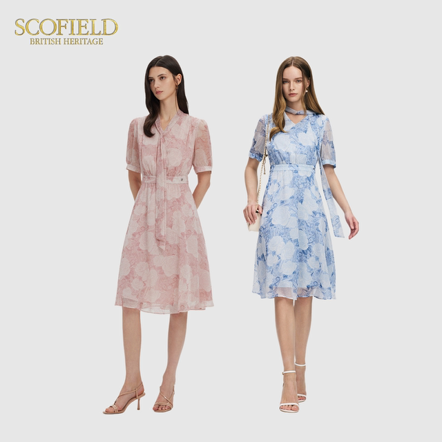 Scofield women's elegant romantic streamer atmosphere floral dress 2025 ...