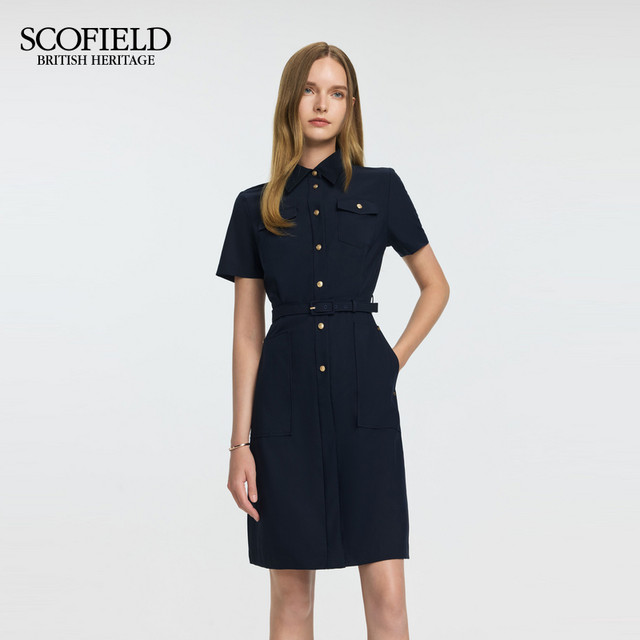 Scofield women's capable lapel shirt dress slim short A-line dress 2025 ...
