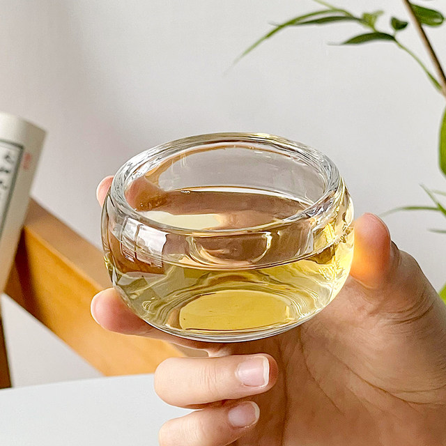 Thickened crystal finger cup glass tea cup master cup single cup high ...