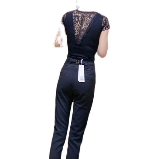 2024 Spring and Autumn New Black Small Foot Suit Pants Women's High ...