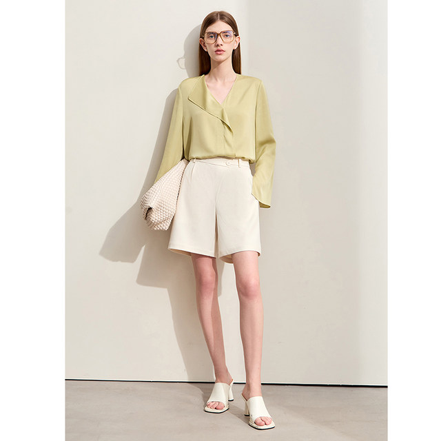 AMII2024 new summer high -end lotus leaf -edged long -sleeved small ...