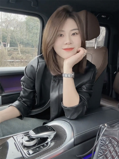 Standing short -standing short leather jacket outer set female 2024 ...