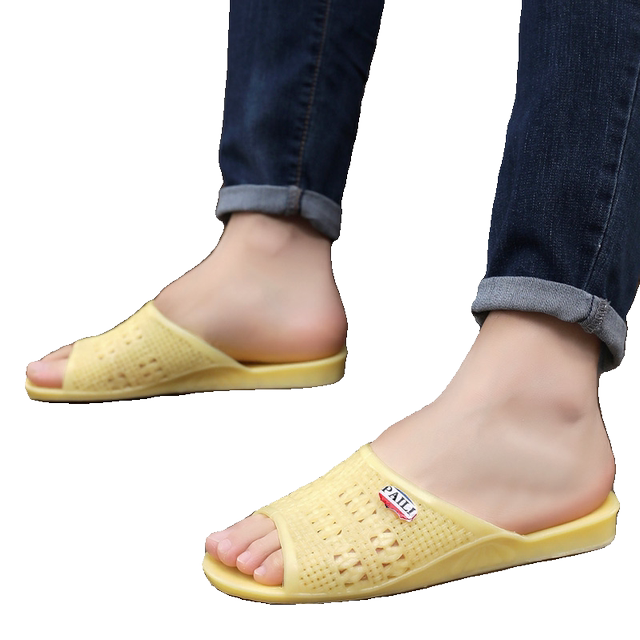 Men's slippers for summer outerwear, fashionable flat-soled non-slip ...