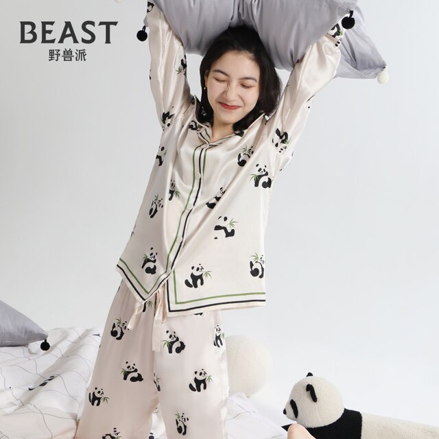 BEAST Beasty Panda Pupu 22 Mmi Silk Couple Pajamas Home Clothing Gift
