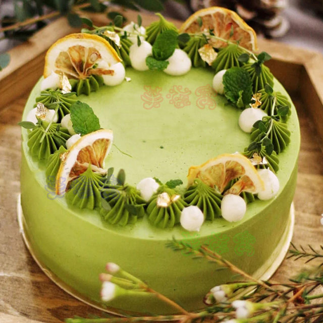 Matcha birthday cake ins Matcha simple style men and women children old ...