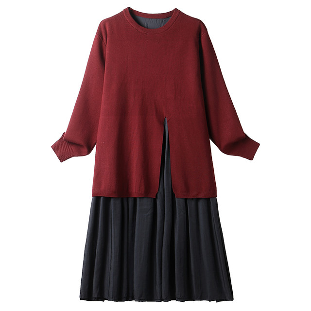 Dressle, woven stitching fake two dresses in women autumn and winter ...
