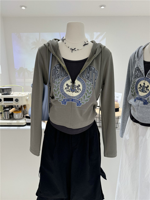 String fake two autumn new French retro pattern zipper slim waist, thin ...