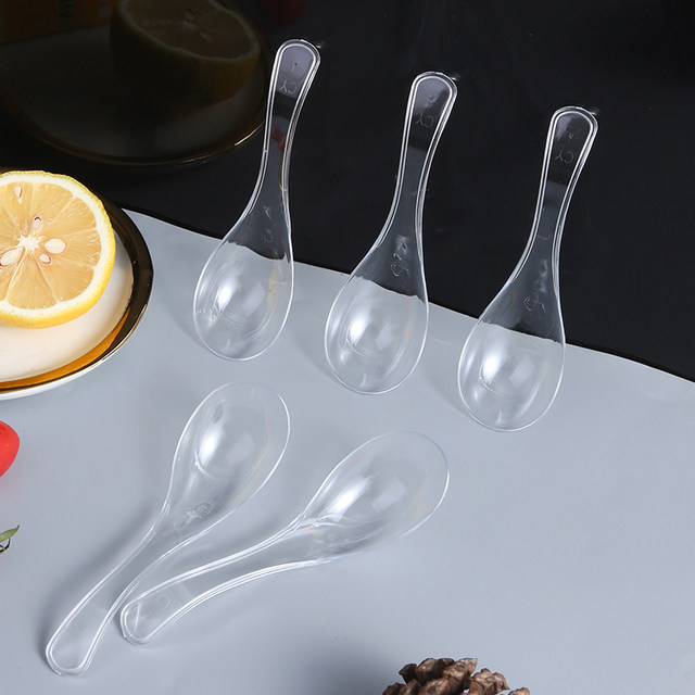 Disposable spoon plastic spoon fast food takeaway ice powder dessert ...