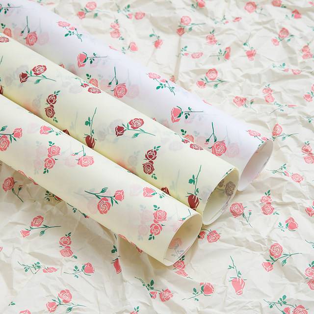 Thickened roses, pear paper flowers packaging bows, bouquet lined ...