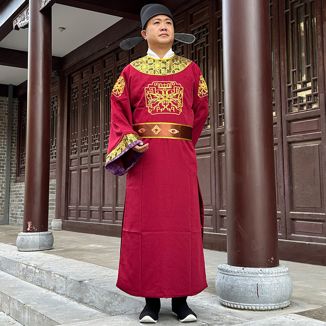 Tang system round collar robe Hanfu men's Tang Dynasty king and ...