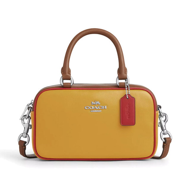 COACH Outlet Women's New versatile Satchel Bowling Bag Cowhide Handle ...