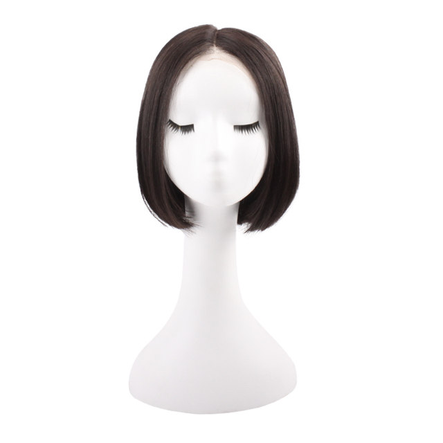 Wigs female short hair, light thin all hand -woven lace Bobo head net ...