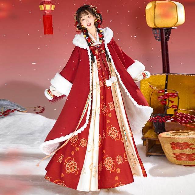 Mu Xia's original Hanfu cloak female autumn and winter New Year's New ...