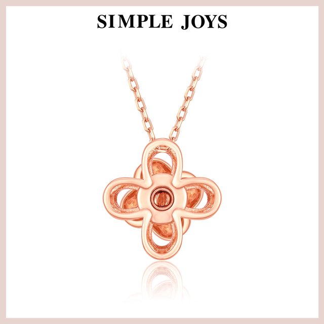 SIMPLEJOYS Simple and Happy Four-leaf Crop Necklace Women's s925 Silver ...
