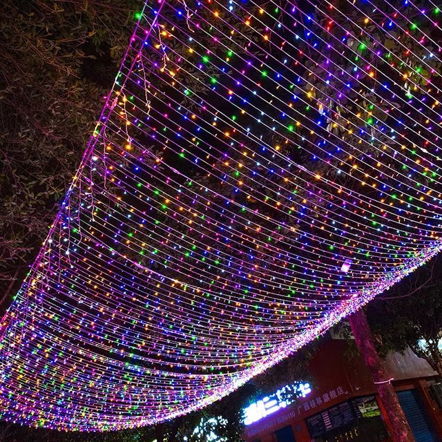 LED small colorful lights flashing string lights full of stars New Year ...