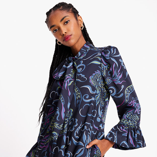 kate spade ks lunar new year year of the dragon bow tie dress light ...