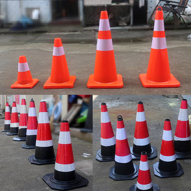 Rubber road cone 70cm reflective roadblock cone ice cream cone cone ...