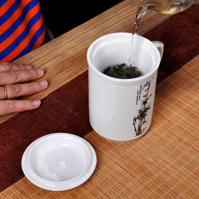 Original tea water separation ceramic tea cup with filter large home ...