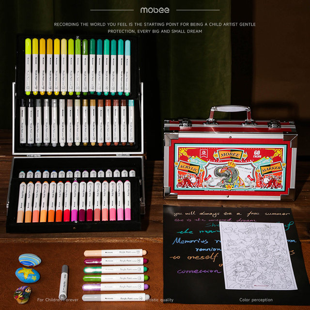 Mobee acrylic marker pen elementary school student dedicated impervious ...