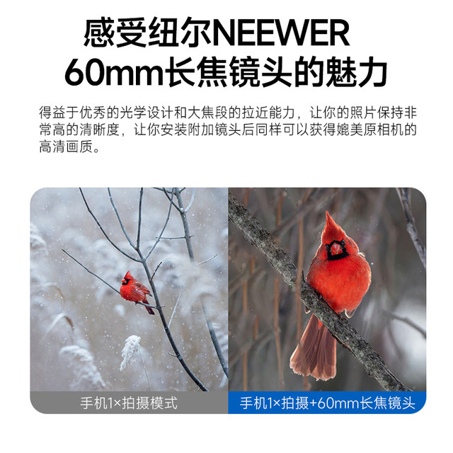 NEEWER second generation upgraded 60mm telephoto mobile phone lens ...