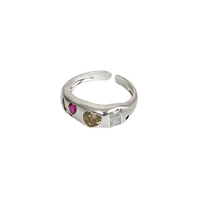 Irregular colored diamond zircon ring for women niche design opal gem ...