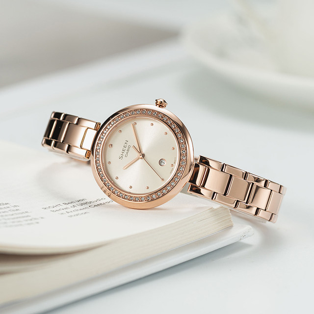 CASIO Casio Watch Ms. Full Diamond Fashion Light luxury small crowd of ...