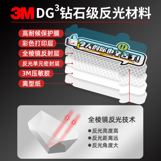 3M diamond -grade cartoon anti -light sticker car body scratches cover electric vehicle helmet ...