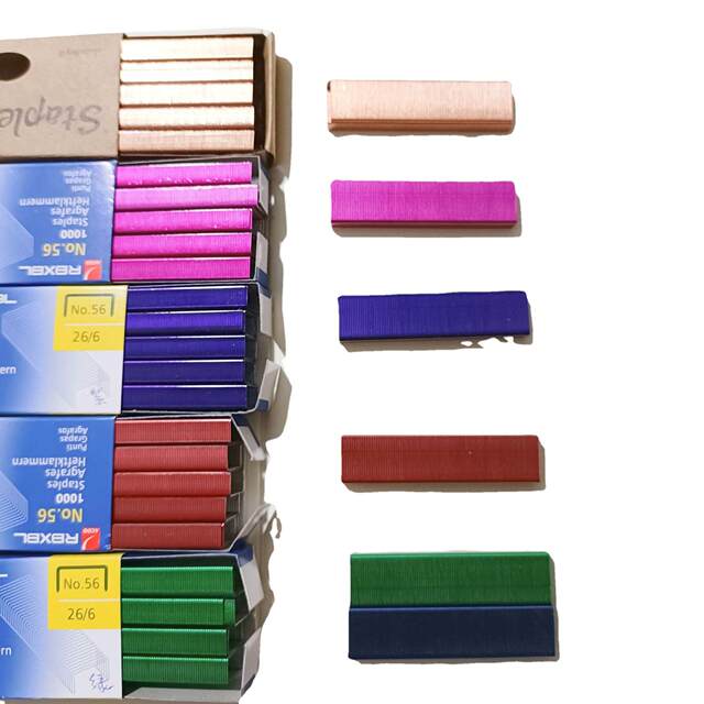 Colorful stapler red copper 26/6 staple machine No. 12 blue red staple ...