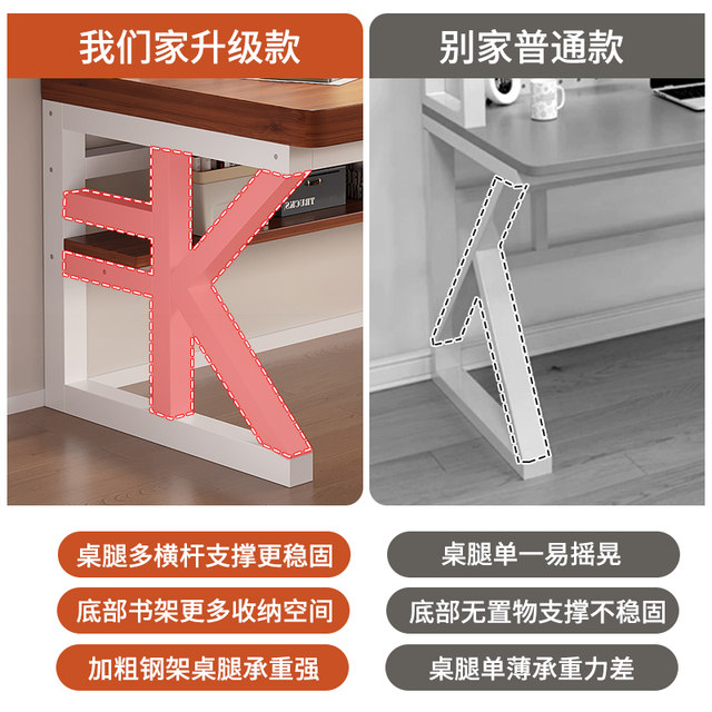 Hole board computer table home desk bookshelf integrated table bedroom ...