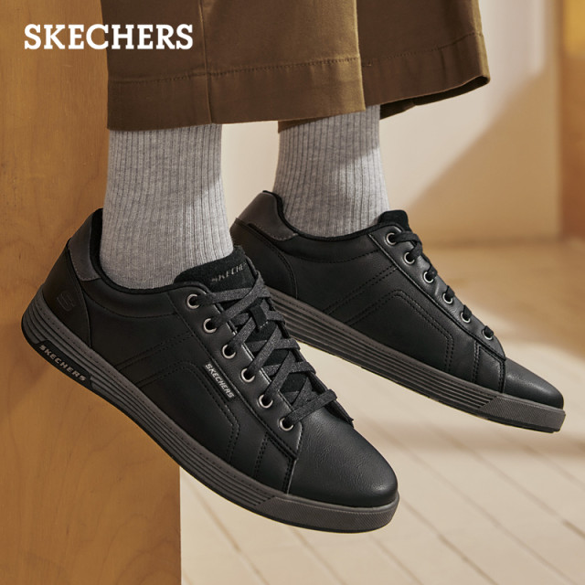 Skechers men's casual leather shoes fashionable retro slab shoes ...