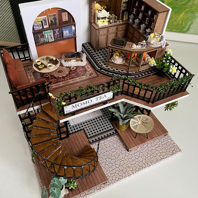 DIY hut retro wind jungle, tea handmade house architectural model ...