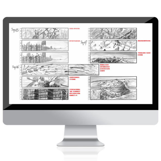 Division of hand -painted hand -painted line draft storyboard ...