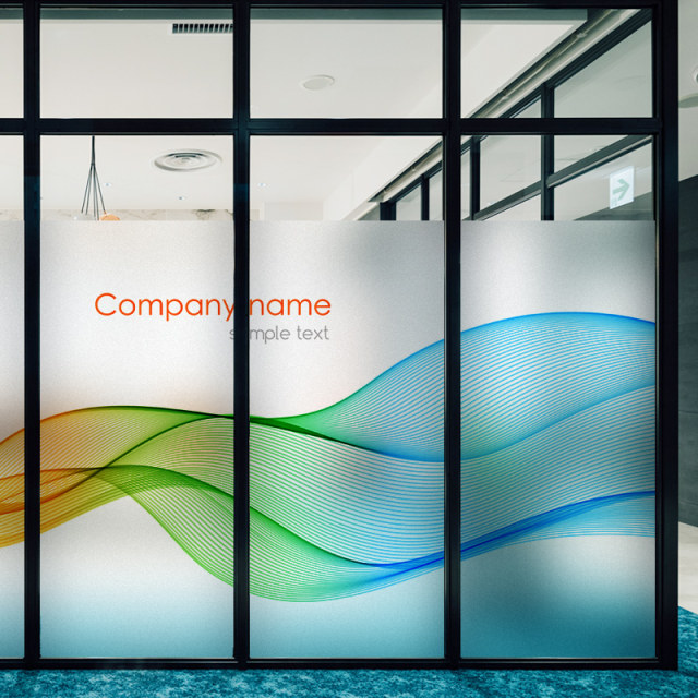 Company office partition decorative glass sticker simple curve static ...