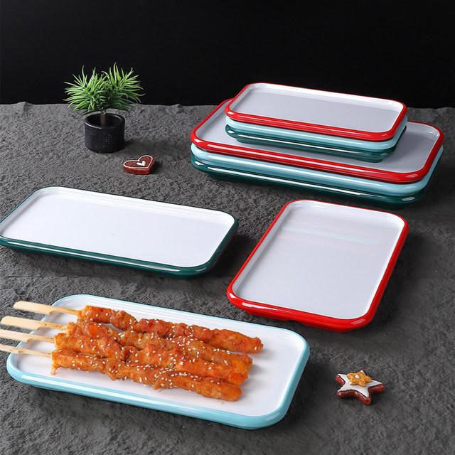 Melamine tableware fat beef roll hot pot special plate can be stacked ...