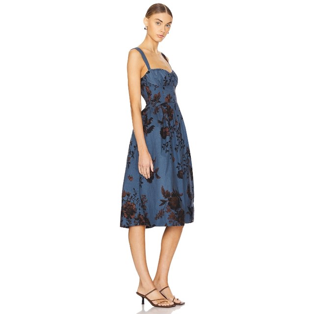 FREE PeOPLE mid -length dress blue Revolve new