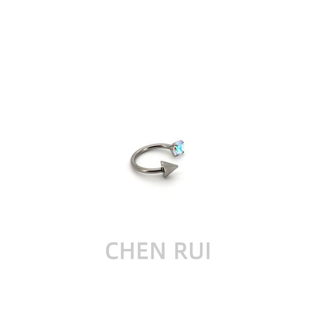 Chenrui lip ring titanium alloy C type C -type male has a hole inner ...