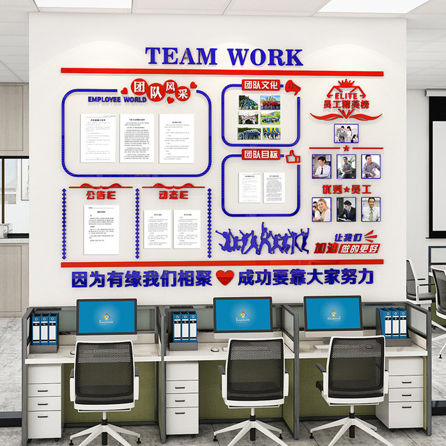 Corporate Culture Wall Office Wall Decoration Excellent Employee Team ...