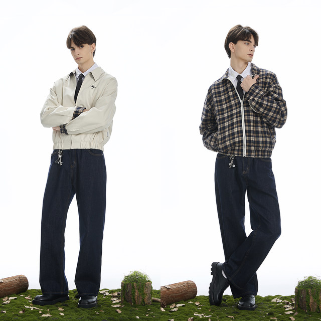 PMET double-sided retro plaid jacket Bath style Cleanfit short and wide ...