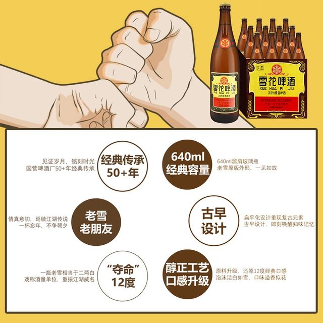 Snow Beer Classic Shenyang Old Snowflake 640ml*12 bottles in the whole ...