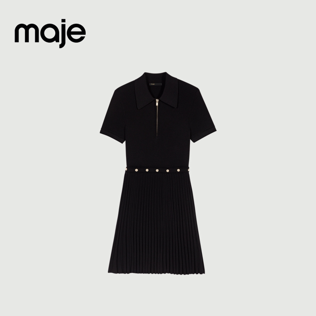 Maje Outlets spring and summer women's clothing temperament slim black ...