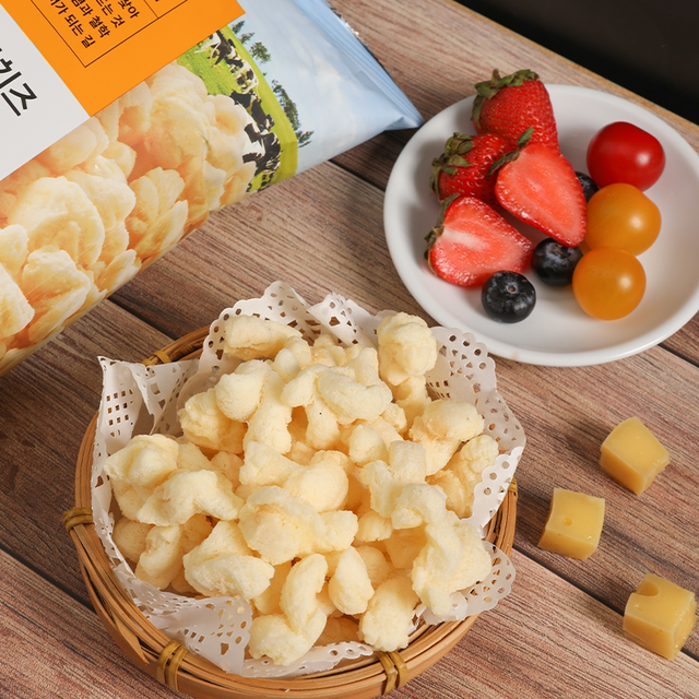 nobrand cheese tacos, Korean imported popcorn, ganguzola puffed snacks ...