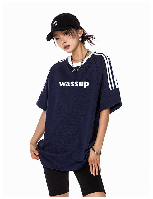WASSUP trendy brand heavyweight pure cotton short-sleeved T-shirt for ...